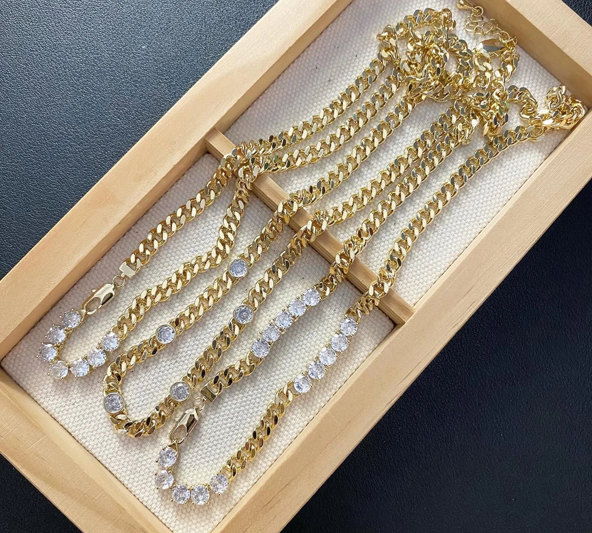 Cuban Chain with multiple CZ Stone Bar Necklace – JushShop